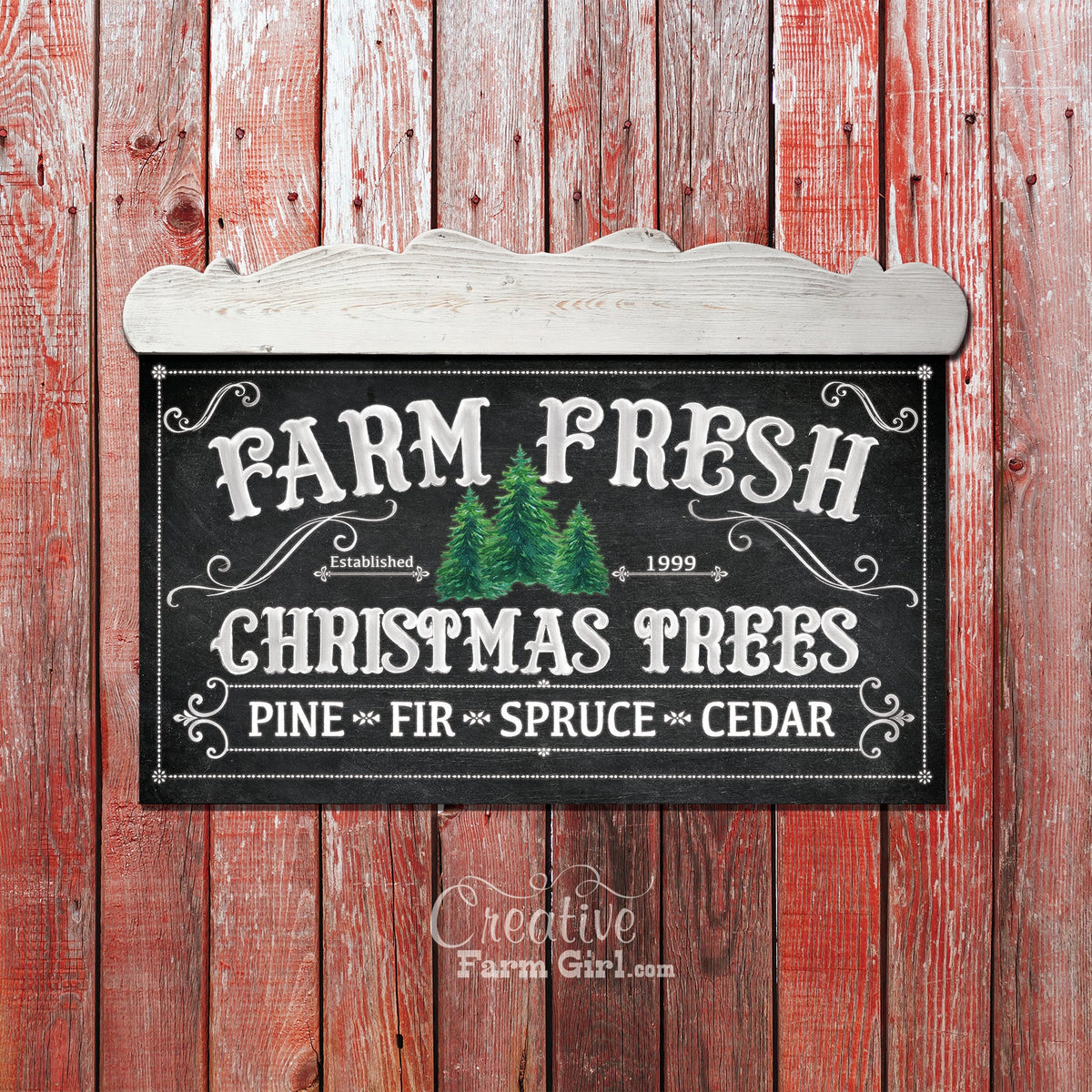 Farm Fresh Christmas Trees sign, Chalkboard Christmas Sign. – Creative ...